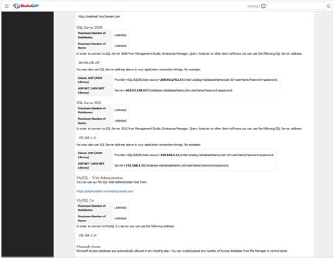 Solidcp Information Space Summary Database Ftp And Name Servers