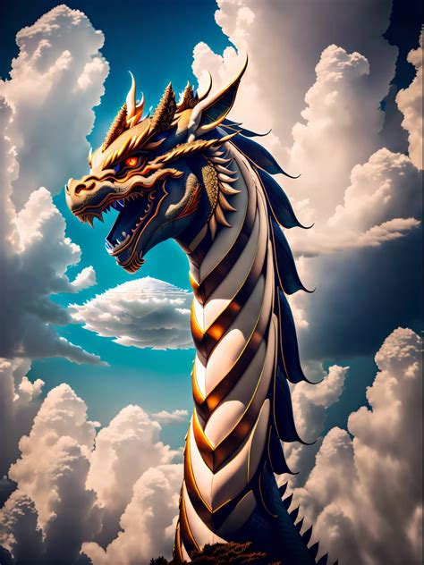 There Is A Dragon Statue In The Middle Of A Field SeaArt AI