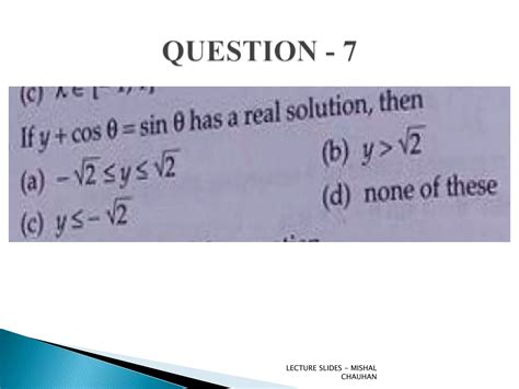 Extra Practice Problems Trigonometry Class Xi Module 3 Pptx