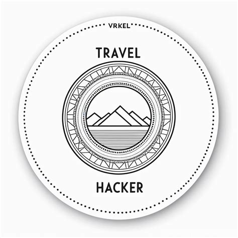 Circular Sticker Design Travel Hacker With Graphic Stable