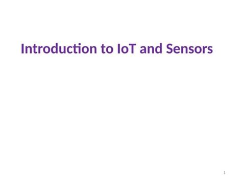 Sensors In Iot Pptx