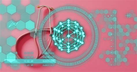 Animation Of Shapes And Data Processing Over Stethoscope Stock Video