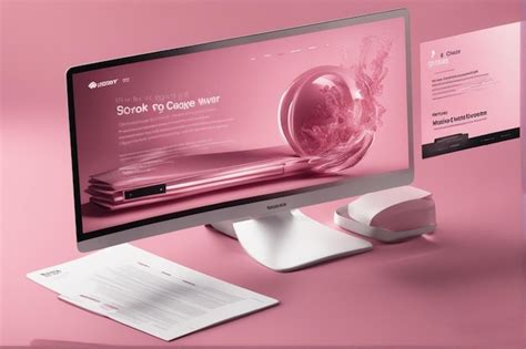 Premium Photo A Pink Display Screen With A Pink Background And A White Paper In The Middle A