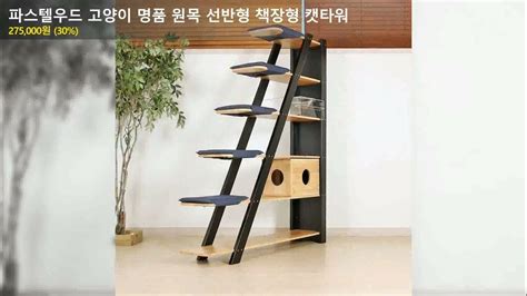 파스텔우드 고양이 명품 원목 선반형 책장형 캣타워 Youtube