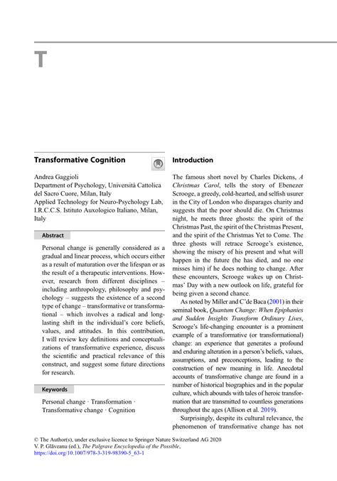Pdf Transformative Cognition