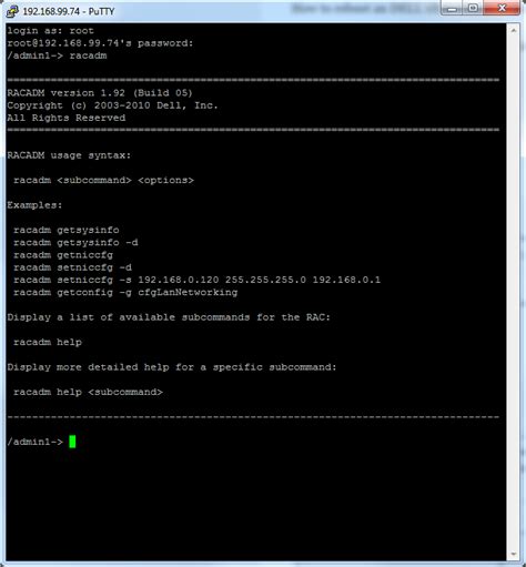 Reset DELL Idrac Via SSH Gansercom