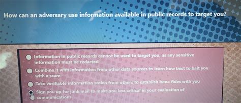solved how can an adversary use information available in public