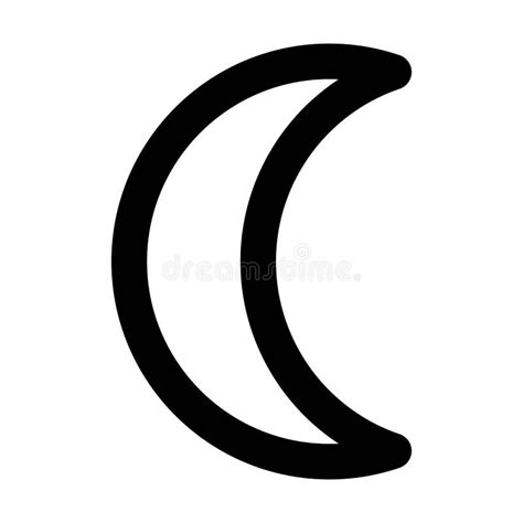 Crescent Shape Symbol Vector Icon Outline Stroke For Creative Graphic Design Ui Element In A