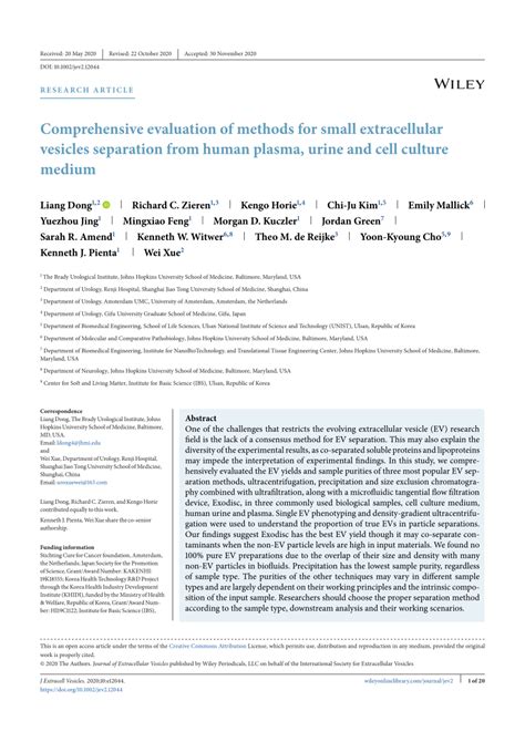 Pdf Comprehensive Evaluation Of Methods For Small Extracellular