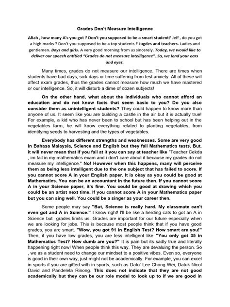 Public Speaking Script Pdf Intelligence