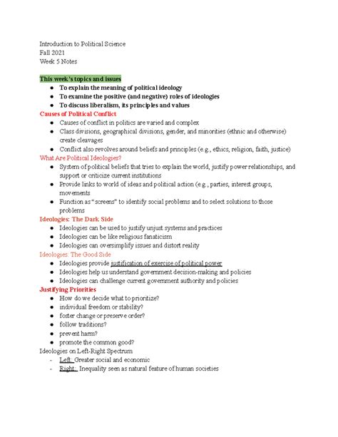 Introduction To Political Science Week Introduction To Political Science Fall Week