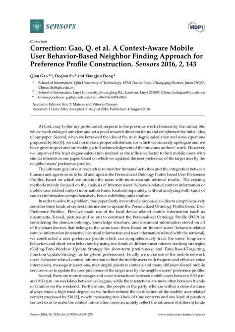 Pdf Correction Gao Q Et Al A Context Aware Mobile User Behavior Based Neighbor Finding