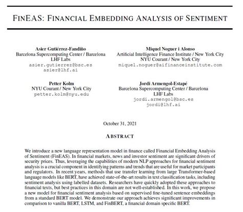 Dr Miquel Noguer I Alonso On Linkedin Fineas Financial Embedding Analysis Of Sentiment We