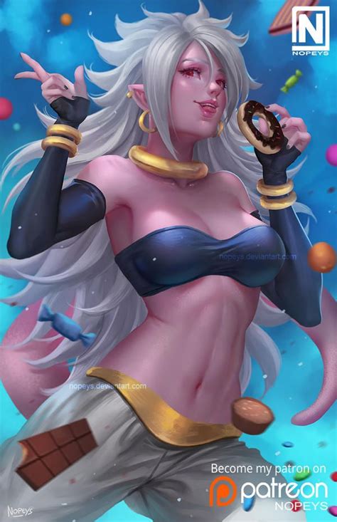 Majin Android 21 By Nopeys On Deviantart Dbz Goku Android 18 Akira