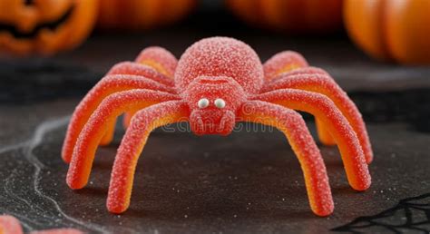 Red And Orange Gummy Spider Halloween Candy Close Up Stock Image Image Of Close Realistic