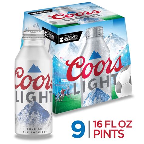 Coors Light American Style Light Lager Beer 9 Bottles 16 Fl Oz Ralphs