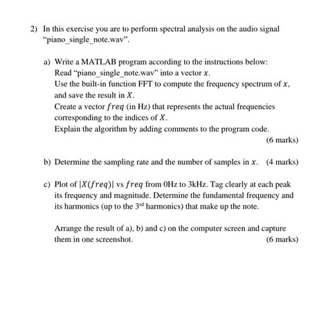Solved In This Exercise You Are To Perform Spectral Analysis