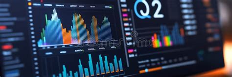Close Up View Of Colorful Data Charts And Graphs Displayed On A
