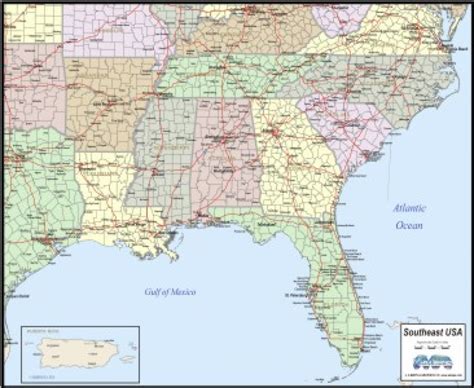 Road Map Of Southeast Us