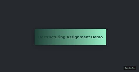 Unleashing Cleaner Code Destructuring In Javascript Codesandbox