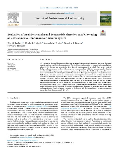 Evaluation Of An Airborne Alpha And Beta Particle Detection Capability Using An Environmental