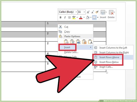how to add multiple rows in word table