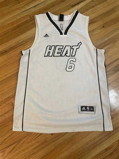 Adidas Vintage Lebron James White Hot Miami Heat Jersey Grailed
