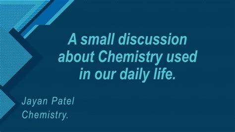 Chemistry In Everyday Life Ppt