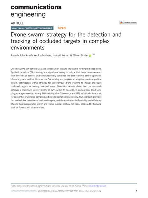 Drone Swarm Strategy For The Detection And Tracking Pdf Aperture Unmanned Aerial Vehicle
