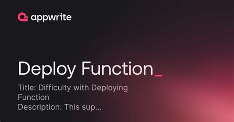Deploy Function Threads Appwrite