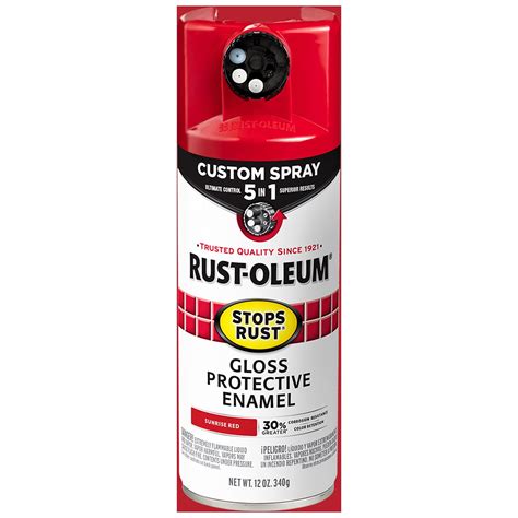 Sunrise Red Rust Oleum Stops Rust Custom Sprays 5 In 1 Gloss Spray Paint 12 Oz 376899
