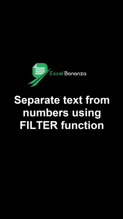 Excel Bonanza On Linkedin Separate Text From Numbers Using Filter Function