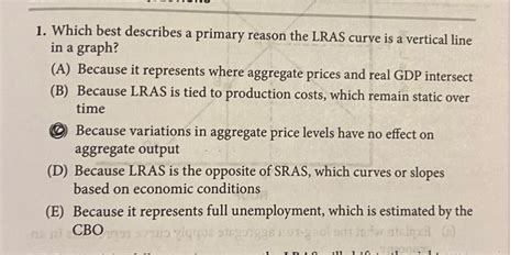 Solved Which Best Describes A Primary Reason The Lras Curve