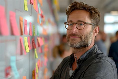 Premium Photo Using A Scrum Board And Sticky Notes For Agile