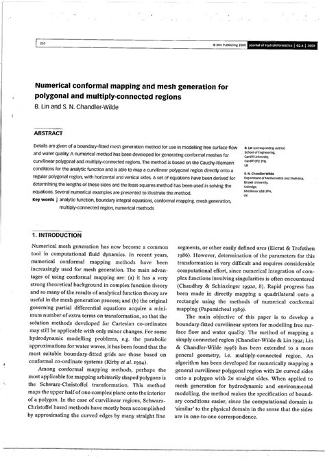 Pdf Numerical Conformal Mapping And Mesh Generation For Polygonal And Multiply Connected Regions