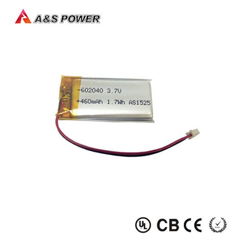 Factory OEM Lithium Ion 602040 Rechargeable 3.7V 460mAh Lithium Polymer ...