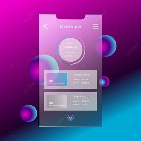 gradient glass morphism mobile app ui finance template vector template download on pngtree