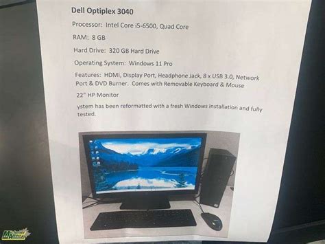 Dell Optiplex Computer With Hp Monitor Qty Michener Allen Auctioneering Ltd