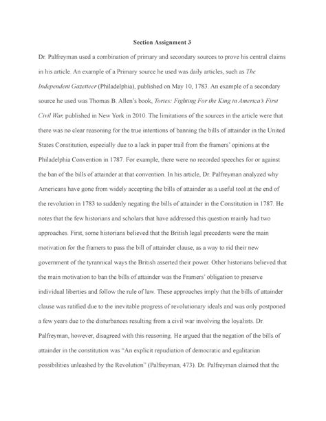 Section Assignment 3 Section Assignment 3 Dr Palfreyman Used A