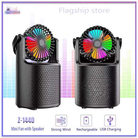Portable Wireless Outdoor Bluetooth Speaker Fan With Fan Home Party Speaker Gathering Colorful
