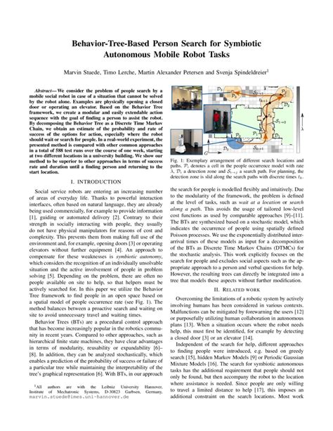 Behavior Tree Based Person Search For Symbiotic Autonomous Mobile Robot