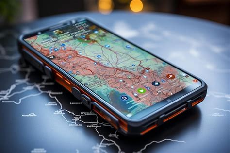 Premium Photo Digital Mapping Tool Smartphone Displays Gps Navigator