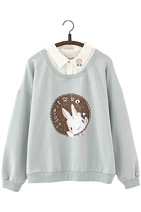 Xyxzgm Womens Harajuku Aesthetic Bear Anime Hoodie Korean Kawaii