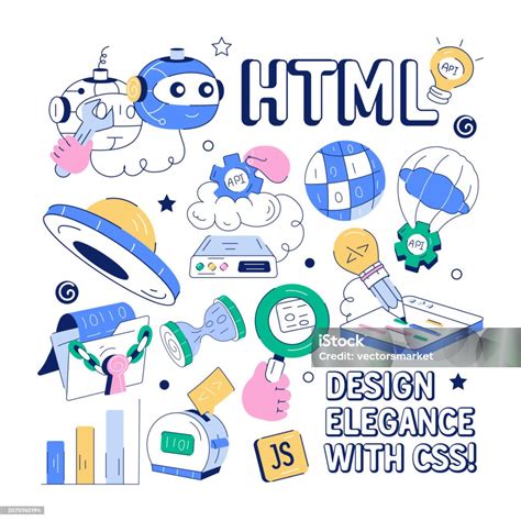 A Doodle Seamless Pattern With Coding Web And Development Elements