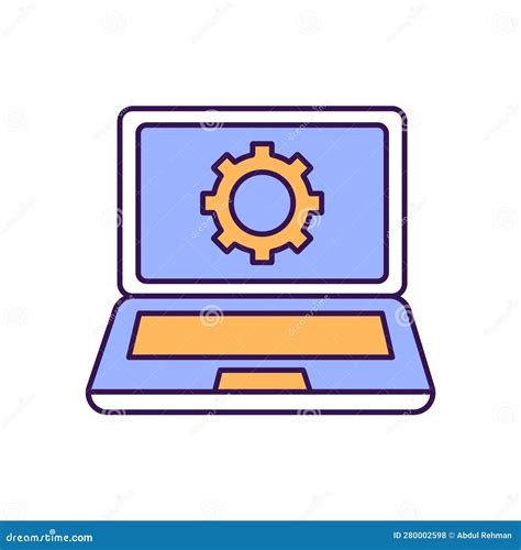Computer Settings Outline With Colors Fill Vector Icon That Can Easily