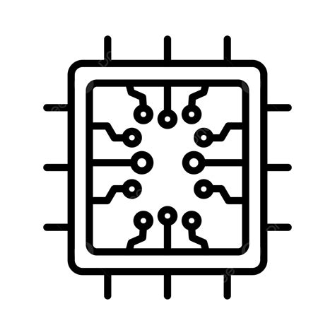 Chip Line Icon Vector Chip Chipset Cpu PNG And Vector With Transparent Background For Free