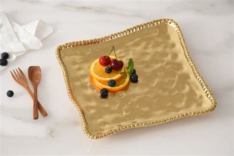 Pampa Bay Monte Carlo Square Serving Platter 11 X 11 The Pink Daisy