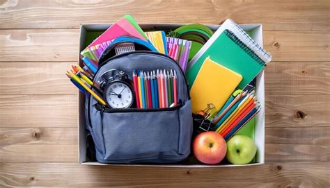 Back To School Donation Box Filled With Supplies For Students Premium