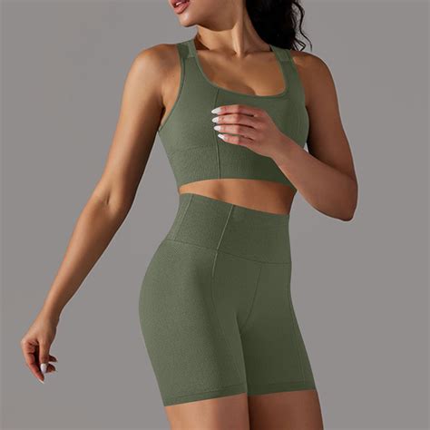 Wyongtao Womens Workout Sets 2 Piece Seamless Yoga Outfits Shorts And