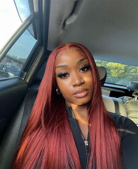 Jicn Red Straight Hair Black Women Red Wig On Brown Skin Red
